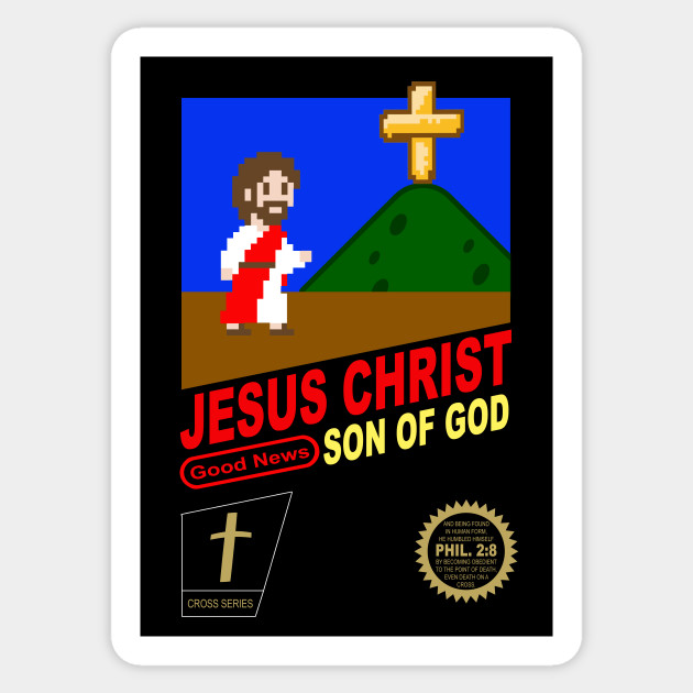 Jesus Christ 8-bit - Jesus Christ - Sticker by Nick Matej | Printblur